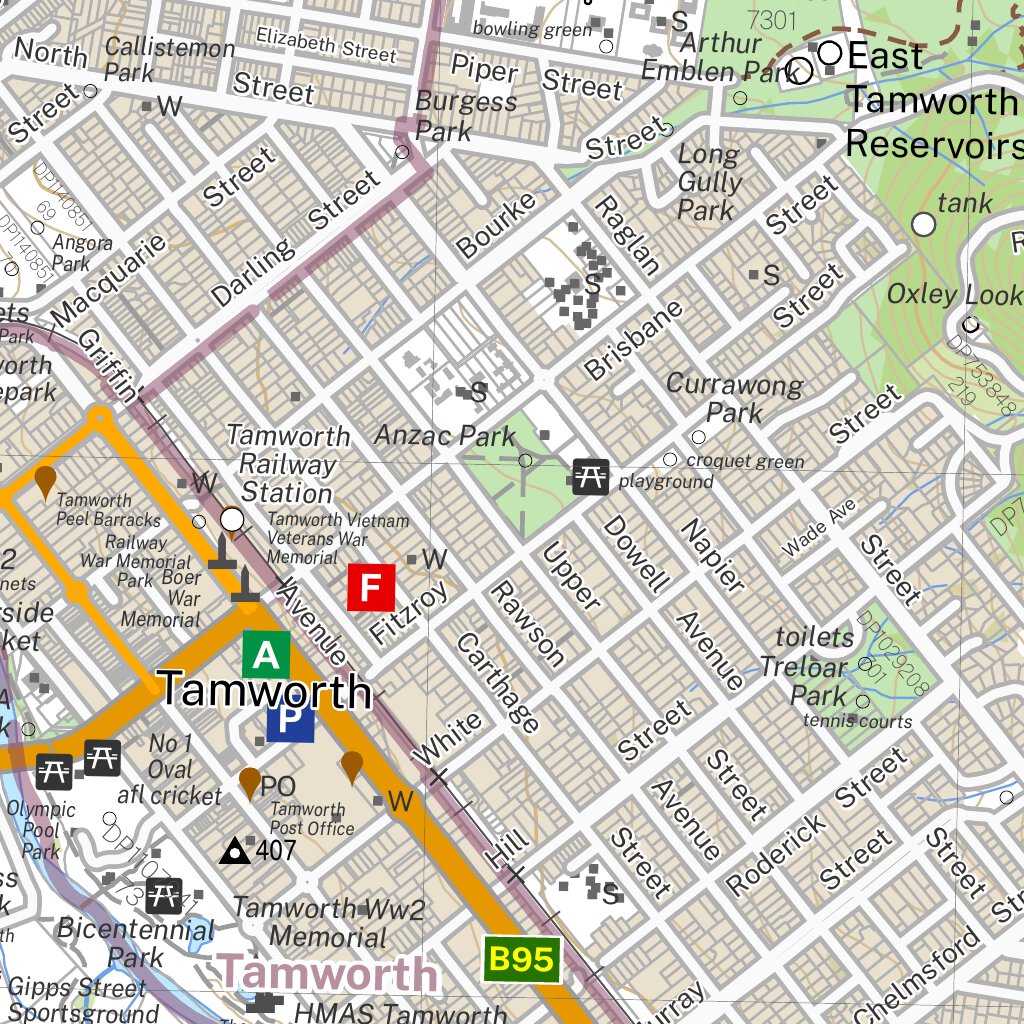 Tamworth 9035-1N Map by NSW Government Spatial Services | Avenza Maps