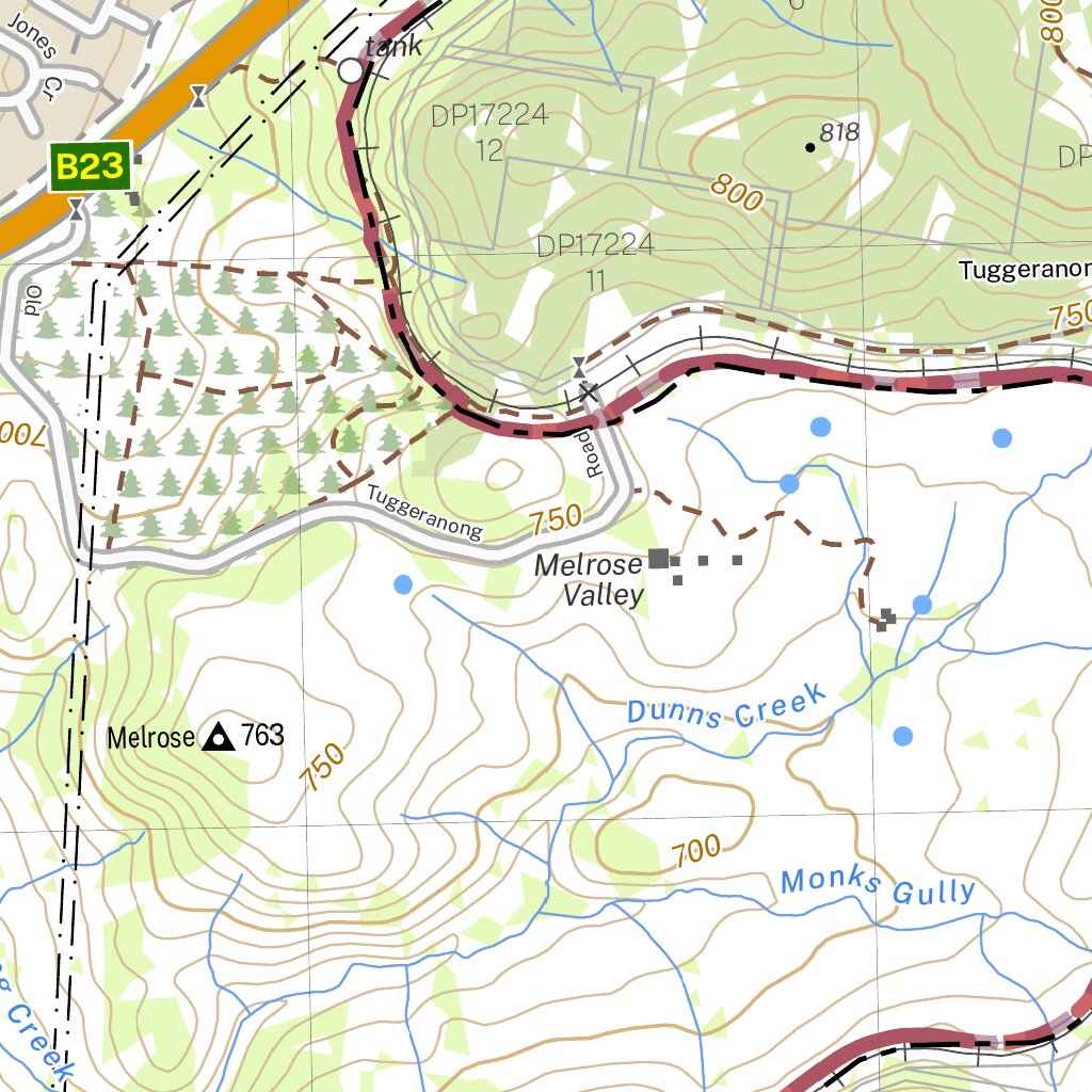 Tuggeranong 8727-3S Map by NSW Government Spatial Services | Avenza Maps