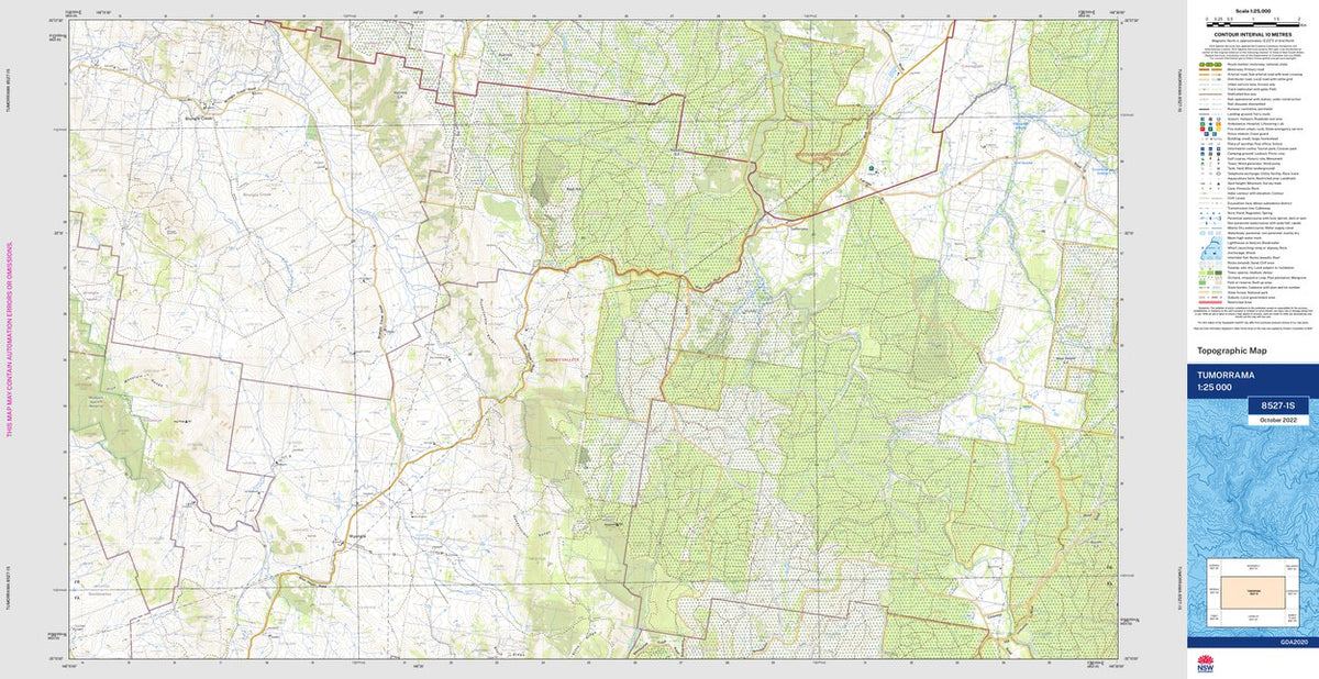 Tumorrama 8527-1S Map by NSW Government Spatial Services | Avenza Maps