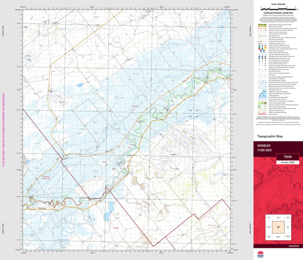 Winbar 7836 Map by NSW Government Spatial Services | Avenza Maps