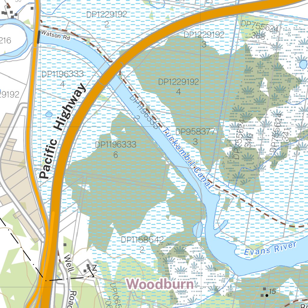 Woodburn 9539-1N Map by NSW Government Spatial Services | Avenza Maps