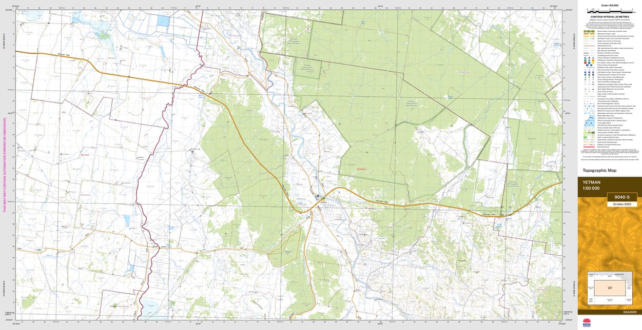 Yetman 9040-S Map by NSW Government Spatial Services | Avenza Maps