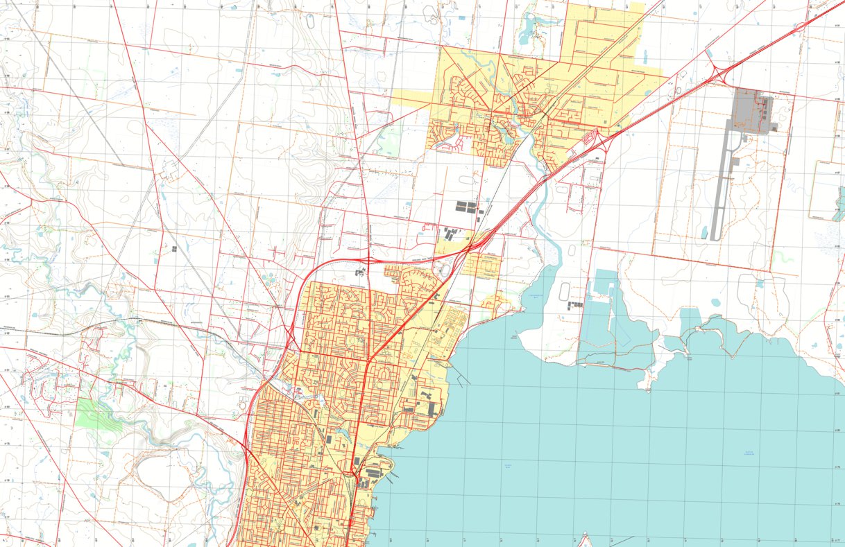 7721-1-N GEELONG NORTH Map by nswtopo | Avenza Maps