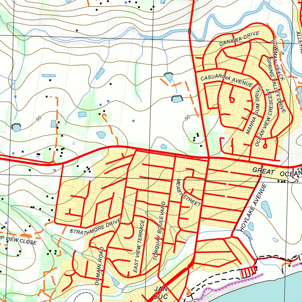 7721-2-N TORQUAY NORTH Map by nswtopo | Avenza Maps