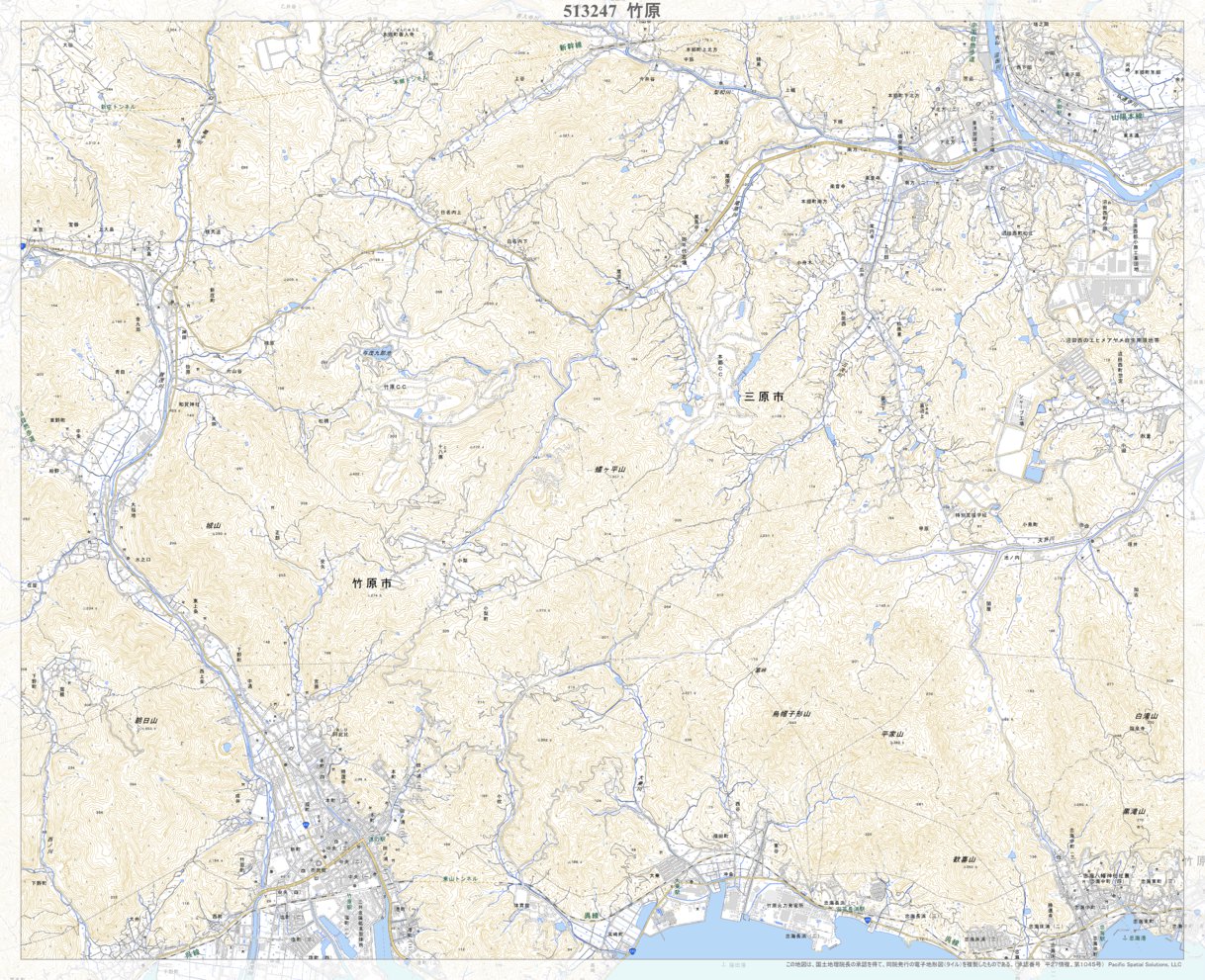 513247 竹原 （たけはら Takehara）, 地形図 Map by Pacific Spatial Solutions, Inc ...