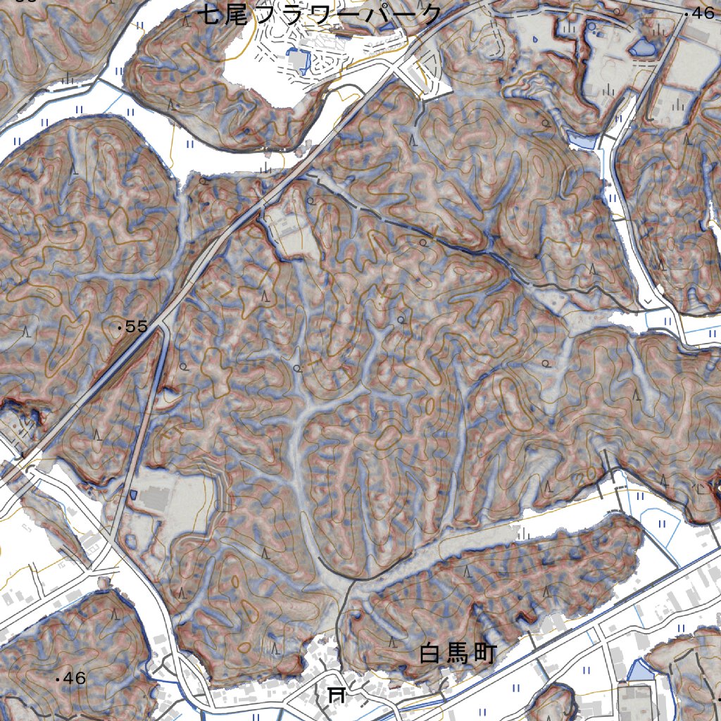 553647 七尾 （ななお Nanao）, CS立体図+地形図 Map by Pacific Spatial Solutions, Inc ...