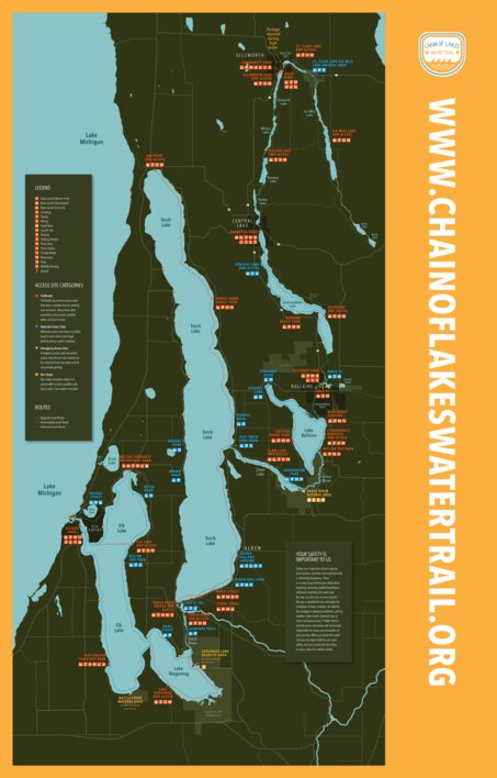 Chain Of Lakes Water Trail Map by Paddle Antrim | Avenza Maps