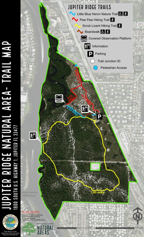 Jupiter Ridge Natural Area - Trail Guide Map by Palm Beach County ...