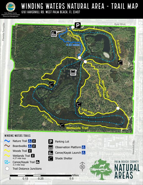 Winding Waters Natural Area - Trail Guide Map by Palm Beach County ...