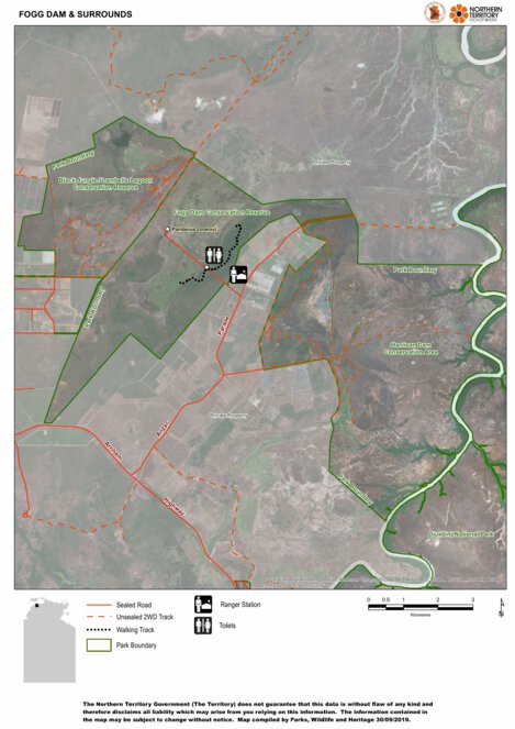 Fogg Dam Conservation Reserve and Surrounds Map by Parks and Wildlife ...