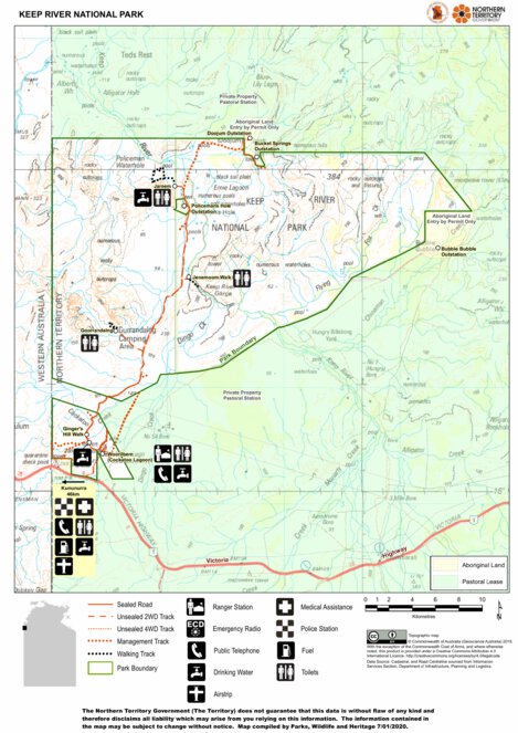 Keep River National Park Map by Parks and Wildlife Commission of the ...