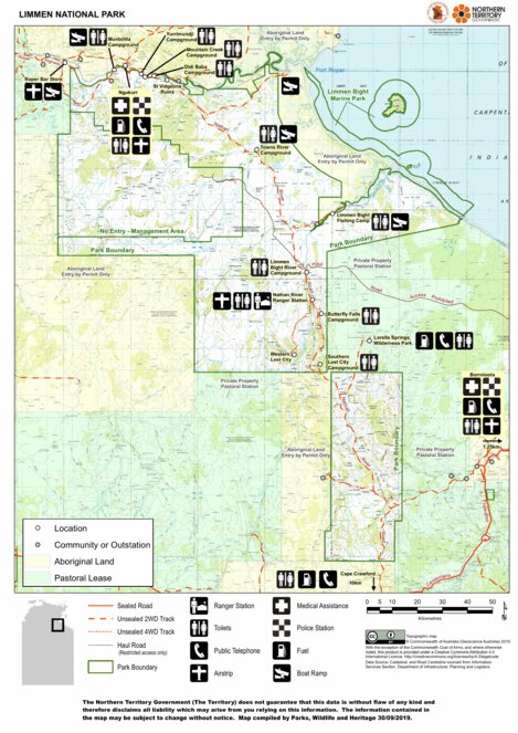 Limmen National Park Map by Parks and Wildlife Commission of the ...