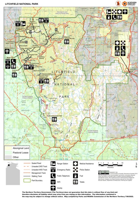 Litchfield National Park - Tabletop Track Map by Parks and Wildlife ...