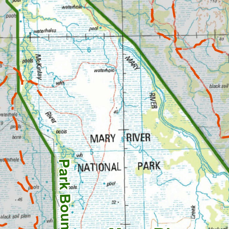 Mary River National Park Map by Parks and Wildlife Commission of the ...