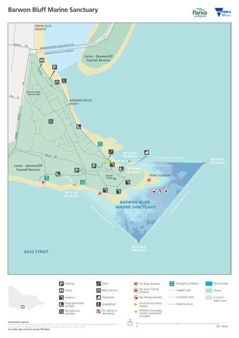 Barwon Bluff Marine Sanctuary Visitor Guide Map by Parks Victoria ...