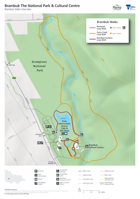 Brambuk Walks Overview Visitor Guide Map by Parks Victoria | Avenza Maps