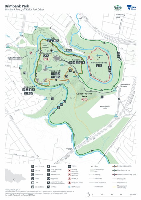Brimbank Park Visitor Guide Map by Parks Victoria | Avenza Maps