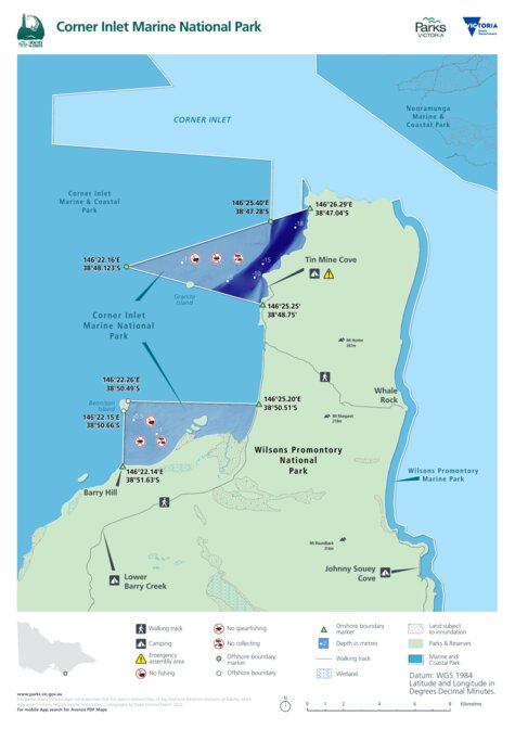 Corner Inlet Marine National Park Visitor Guide Map by Parks Victoria ...