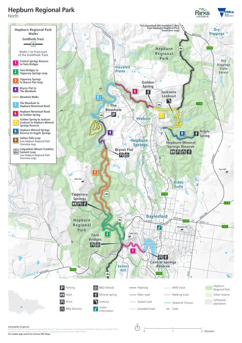 Hepburn Regional Park (North) Visitor Guide Map by Parks Victoria ...