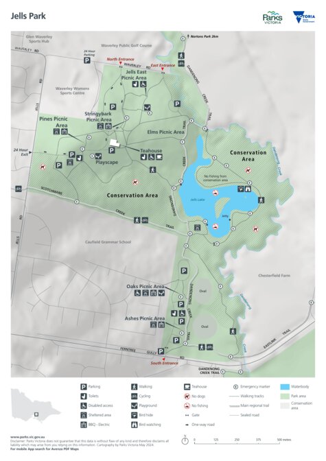 Jells Park Visitor Guide Map by Parks Victoria | Avenza Maps