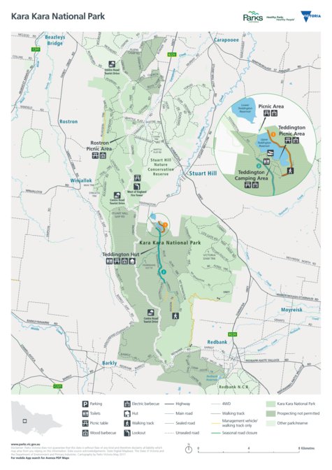 Kara Kara National Park Visitor Guide Map by Parks Victoria | Avenza Maps