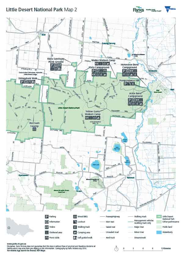 Little Desert National Park Visitor Guide - East Map by Parks Victoria ...