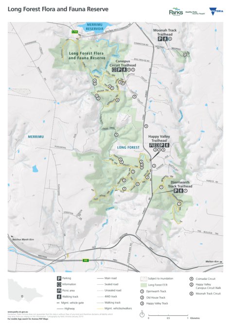 Long Forest Flora and Fauna Reserve Visitor Guide Map by Parks Victoria ...