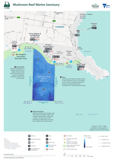 Mushroom Reef Marine Sanctuary Visitor Guide Map by Parks Victoria ...