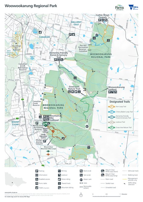 Woowookarung Regional Park Visitor Guide Map by Parks Victoria | Avenza ...