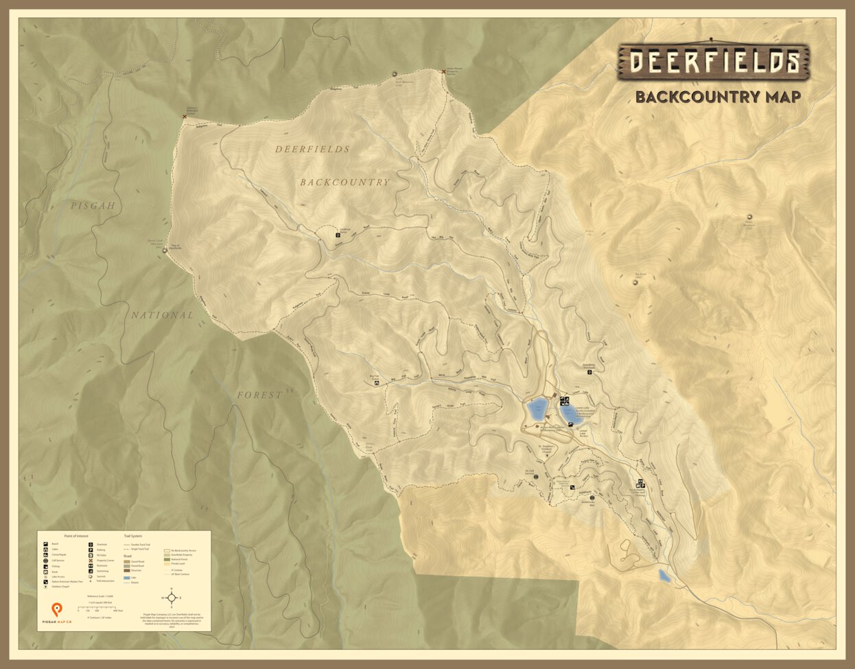 Deerfields Backcountry Trails Map by Pisgah Map Company, LLC | Avenza Maps