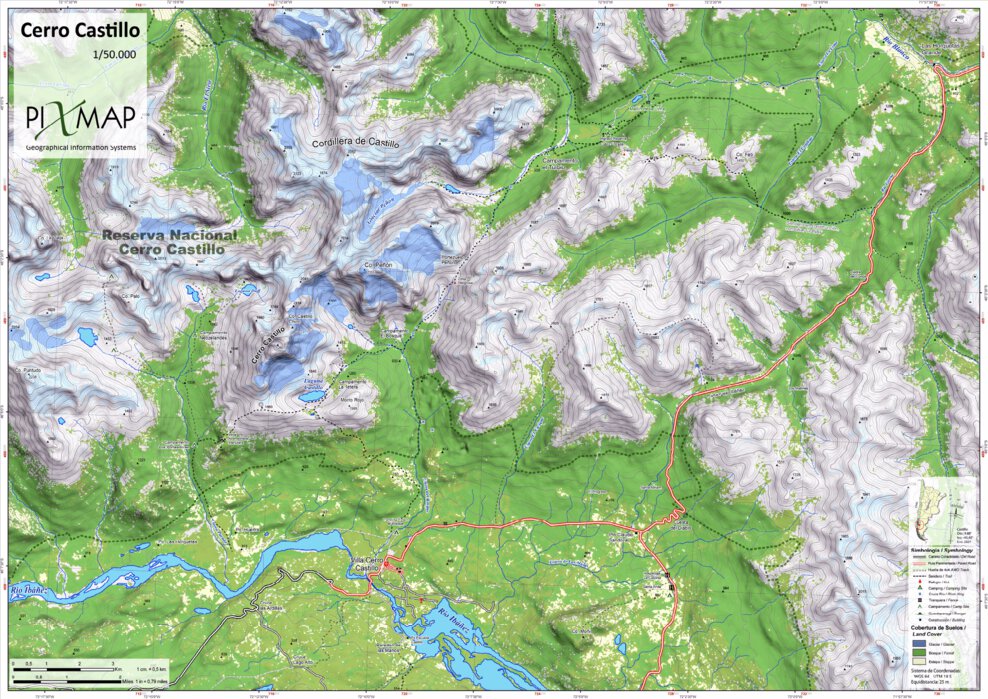 Cerro Castillo Centered 1/50.000 Map by Pixmap Cartografia Digital ...