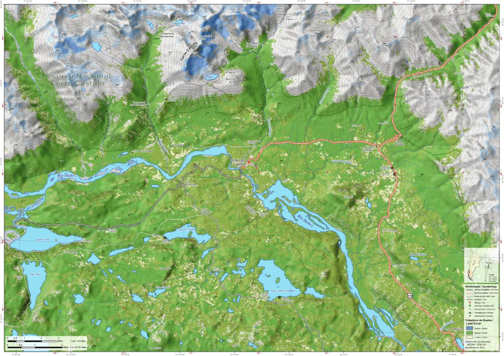 Cerro Castillo Sur 1/50.000 Map by Pixmap Cartografia Digital | Avenza Maps