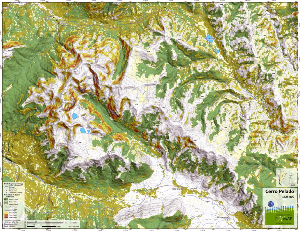 Cerro Pelado - Río Foyel 1/25.000 Map by Pixmap Cartografia Digital ...