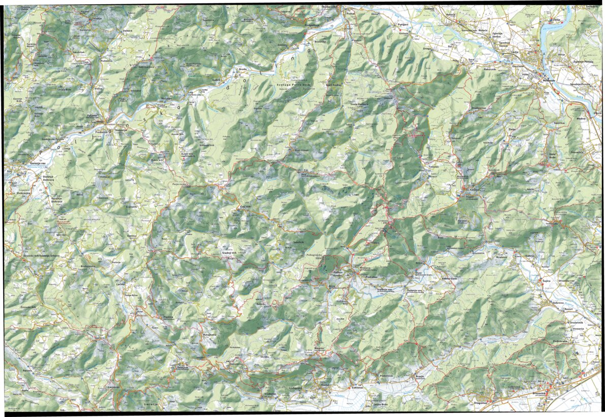 Polhograjsko hribovje in okolica 1 : 25.000 PZS Map by Planinska zveza ...