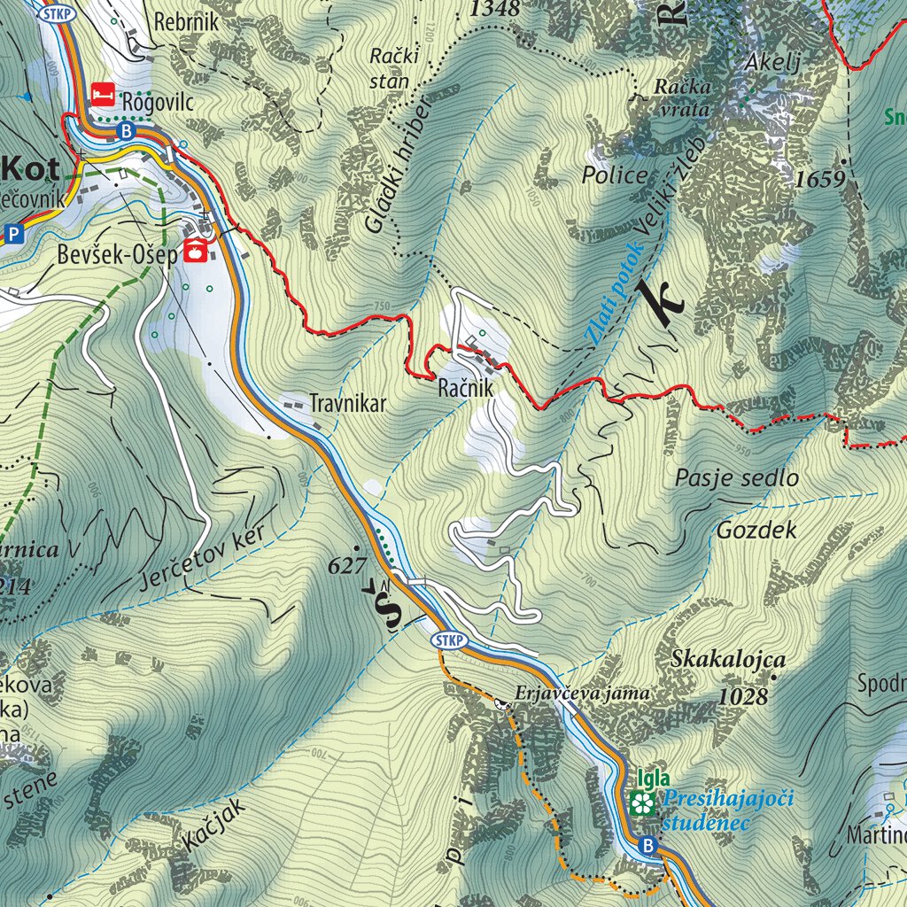 Smrekovec, Raduha, Olševa, Peca, Uršlja gora West 1:30.000 PZS Map by ...