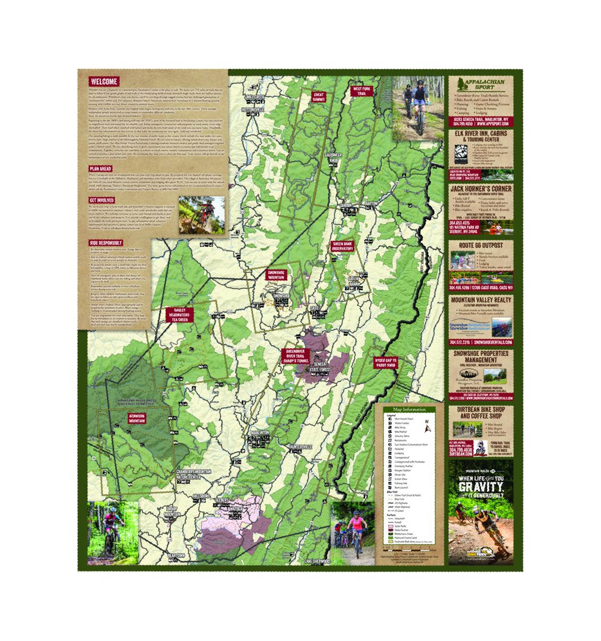 Pocahontas County Map by Pocahontas County Tourism Commission | Avenza Maps