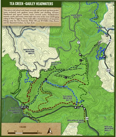 Tea Creek Map by Pocahontas County Tourism Commission | Avenza Maps