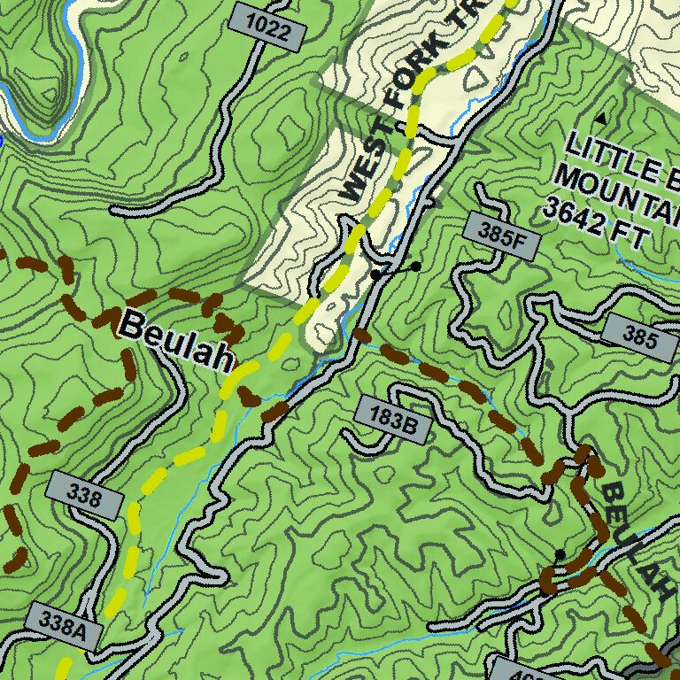 West Fork Trail Map by Pocahontas County Tourism Commission | Avenza Maps