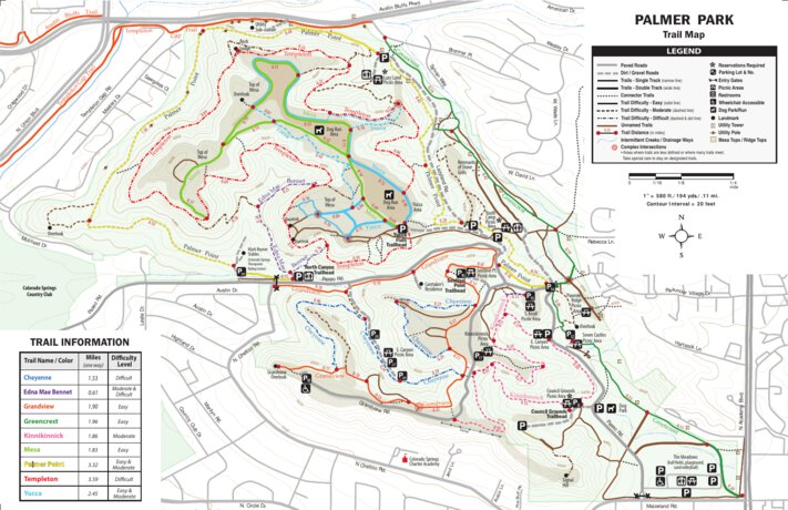 Palmer Park Trail Map (Colorado Springs, Colorado) by Pocket Pals Trail Maps | Avenza Maps