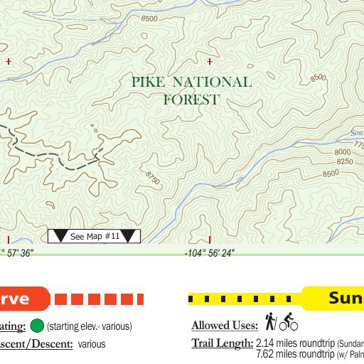 Trail Map#13, Rampart Range Wildlands Area, Pikes Peak Region Series by ...