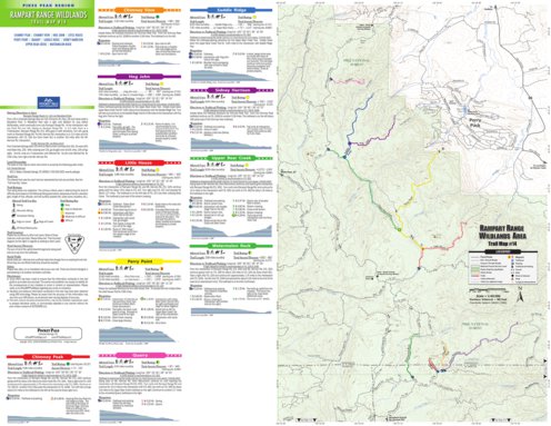 Trail Map#14 , Rampart Range Wildlands Area, Pikes Peak Region Series ...