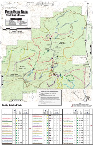 Trail Map #8, Mueller State Park, Pikes Peak Area by Pocket Pals Trail ...