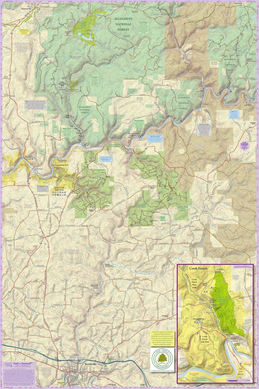 Cook Forest - Clear Creek - Allegheny National Forest Map by Purple ...