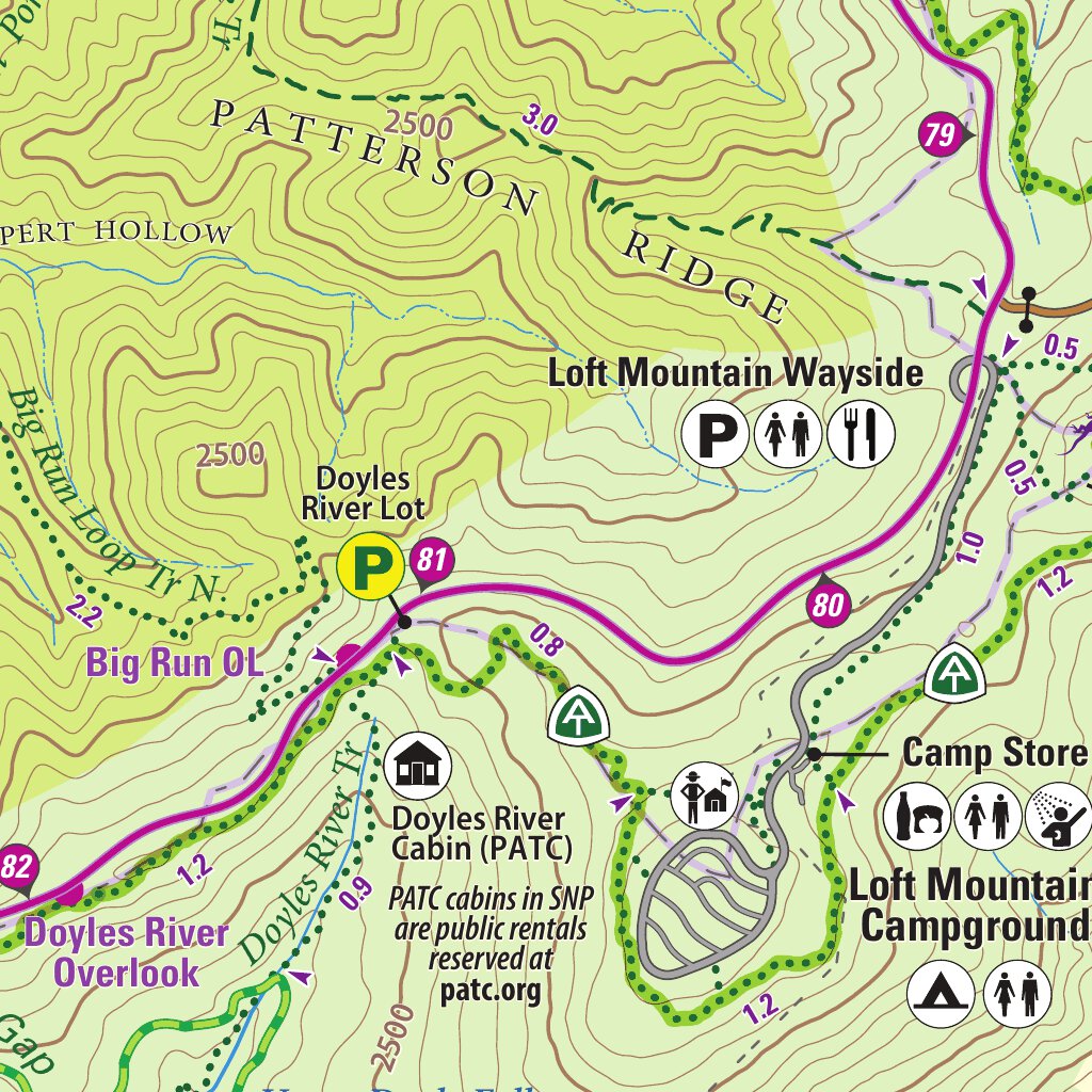 Shenandoah National Park South Lizard Map by Purple Lizard Maps ...