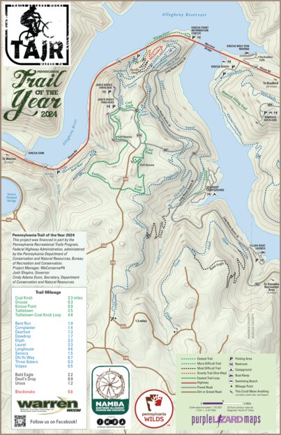The Trails at Jakes Rocks in Allegheny National Forest Map by Purple ...