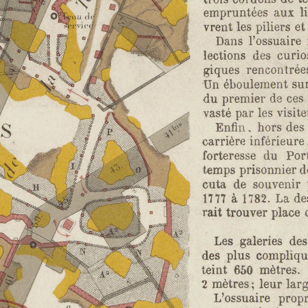 Plan des Catacombes de Paris 1857 Map by RAFAELA 1777 | Avenza Maps