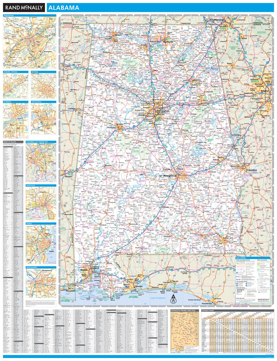 Rand McNally Alabama State Map by Rand McNally Publishing | Avenza Maps