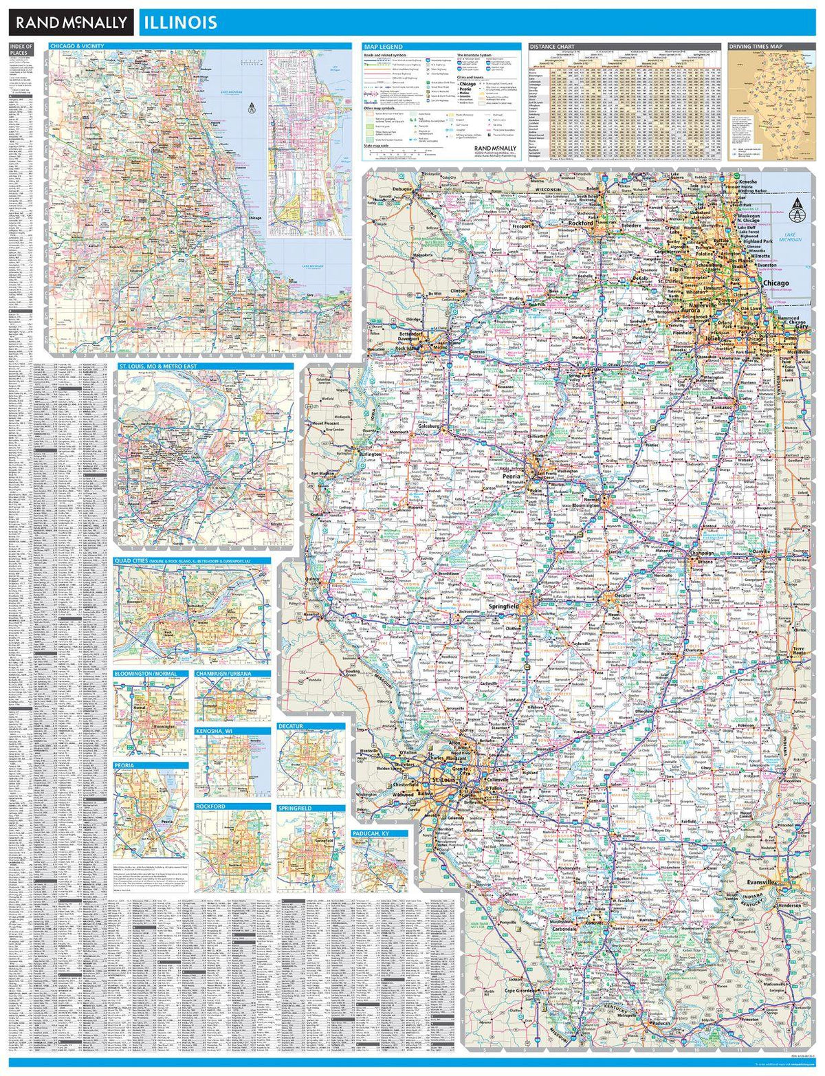 Rand McNally Illinois State Map by Rand McNally Publishing | Avenza Maps