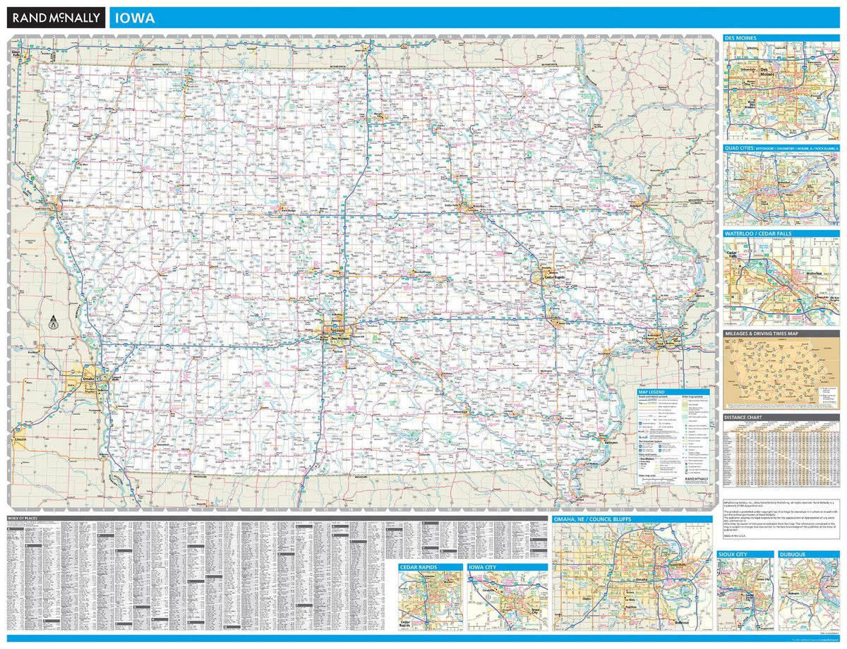 Rand McNally Iowa State Map by Rand McNally Publishing | Avenza Maps