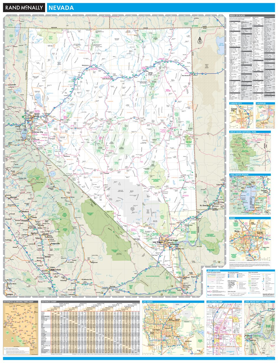 Rand McNally Nevada State Map by Rand McNally Publishing | Avenza Maps